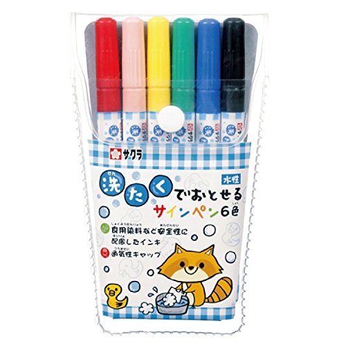 セット6色セット/16本/MK-S6・Color:6色セットSize:16本PatternName:単品・パッケージ個数:1・【6色】黄色・赤・青・うすだいだい・緑・黒・【特長1】衣服についても洗たくで落とせる（生地・インキの色によって落と...