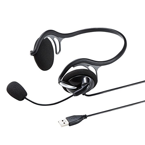 ブラック/ケーブル長：約2.1m/MM-HSU05BK・パッケージ個数:1・髪型の乱れが気にならないネックバンドタイプのUSBヘッドセット。・USBポートに接続するだけの簡単接続です。・軽くて快適な装着感で長時間の使用にも最適です。・マイク...