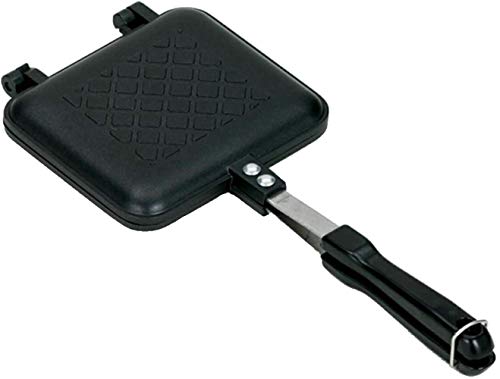 直火式ホットサンドブラック/全長35×幅15×厚み3cm/HS18-35BK・PatternName:ホットサンド・パッケージ個数:1・サイズ:全長35×幅15×厚み3cm・いつもの食パンに好きな具材をぎゅっとするだけ見た目もかわいいホット...