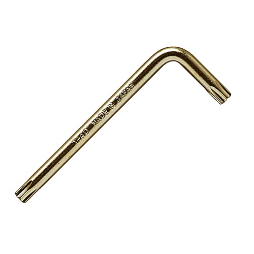 1本ゴールド/T40(穴あり)/No.630・Size:T40(穴あり)・パッケージ個数:1・規格:T40・長さ:90m・高さ:28mm・先端径:6.5mm商品紹介 ●トルク伝達率が高いヘクスローブ(6つ溝)用レンチ ●狭い箇所での作業に便...