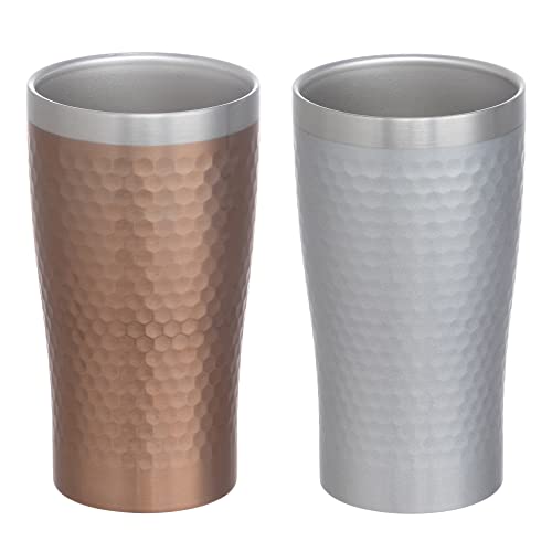 2個ブロンズ&シルバー/タンブラー 340ml/AM-MB29827・Color:ブロンズ&シルバー・パッケージ個数:1・サイズ：φ7.5×H13.0cm / 340ml・箱サイズ：16.0×15.0×8.0cm 400g商品紹介 飲み頃温...
