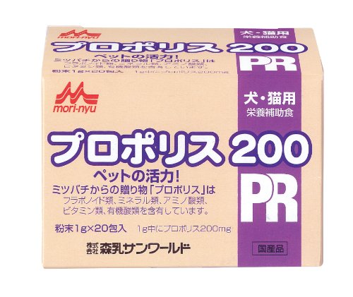 無/1グラム (x 20)/-・パッケージ個数:1・フラボノイド・ビタミン類・ミネラル類を含むプロポリス粉末を、1包1g中200mg配合した栄養補助食。・国産品商品紹介 機能性素材を含有した健康食。いつまでも健康でいてほしいペットに、蜜蜂が...