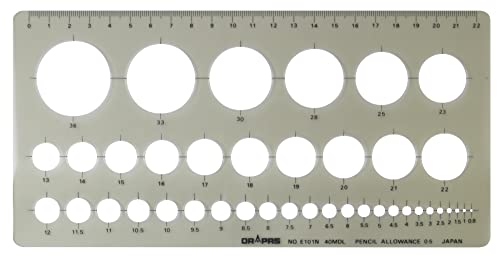 円定規(大)スモークグレー/115×235×1.0mm/31-101 E-101・Style:円定規(大)・パッケージ個数:1・用途:製図用の型板(テンプレート)・サイズ:115×235×1.0mm・仕様:片面つや消し・裏面:インクエッジ付...