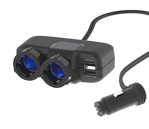 -/-/PST2049・PatternName:2連延長ソケット PST2049・パッケージ個数:1・2USB電源 2ソケット。走行振動によるカープラグ抜け防止機構。ドライブレコーダー/レーダーなどのカープラグ電源固定に最適2USB電源 2...