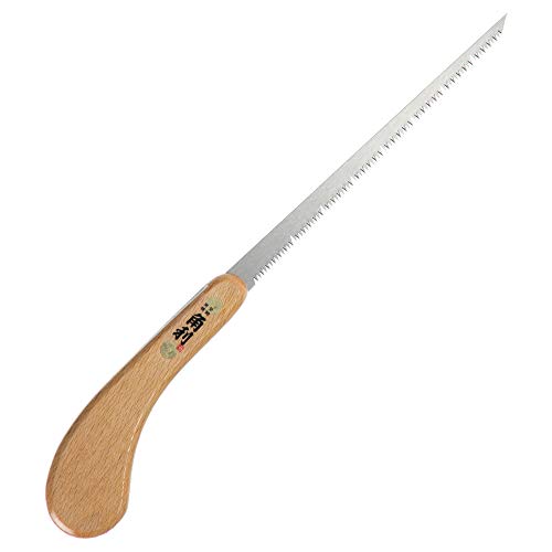 パッケージ個数:1・サイズ:全長335mm、刃渡り180mm・質量:70g・材質:刃/炭素鋼SK-5、柄/樺材たてよこななめ改良刃の採用で曲線切りもスムースです。 握りやすいピストル柄を採用。 木材の小細工、コンセントボックスの穴あけ等に大...