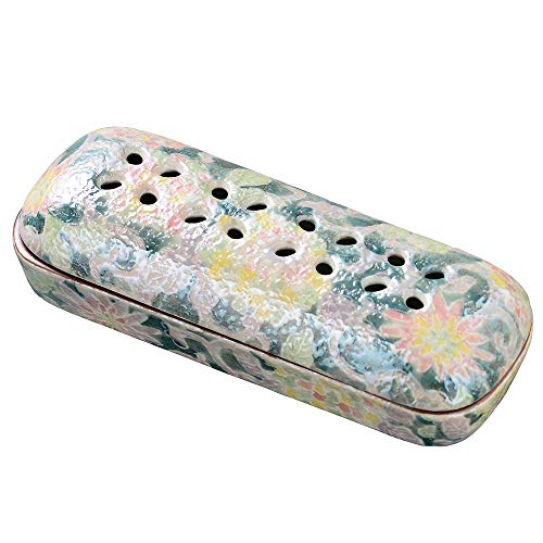 1) 寝かせる線香皿+網セット03) 色唐草/1) 小 4.9×12.8×高さ3.5cm/-・Color:03) 色唐草Size:1) 小 4.9×12.8×高さ3.5cmStyle:1) 寝かせる線香皿+網セット・パッケージ個数:1・陶器...