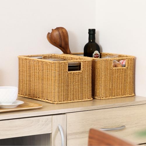 ボックスナチュラル/小型/27883・Size:小型Style:ボックス・パッケージ個数:1・まるで本物の天然木 丸ごと洗える収納バスケット・サイズ:幅30×奥行20×高さ17cm・商品重量:560g・材質:ポリプロピレン ポリエチレン 鉄...