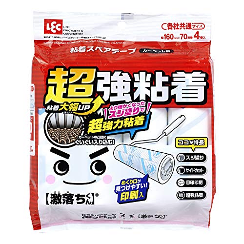 ホワイト/160×50×50mm/S00410・Size:160×50×50mm・パッケージ個数:1・サイズ:16×5×5cm・内容柄用:4本入・より細かくなったスジ塗りで、粘着力が大幅UP(当社比)の超強粘着タイプ。・花粉、髪の毛、ペット...