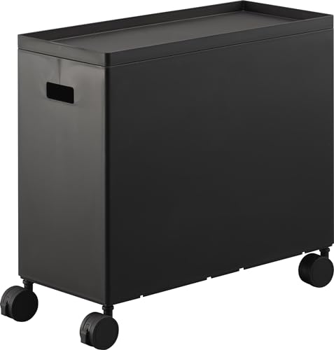 蓋付き収納ボックスワゴン Lブラック/W15.5×D35×H31.7cm(キャスター含む)/4557・Color:ブラックStyle:蓋付き収納ボックスワゴン L・パッケージ個数:1・販売元、発送元が日本国外の場合、コピー品の恐れがあります...