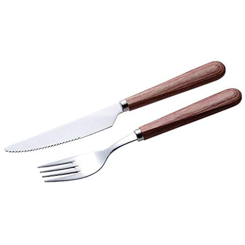 洋食器ブラウン/-/FC-0540・パッケージ個数:1・サイズ:2.5×8.3×26cm・本体重量:80g・金属部/ステンレススチール、柄/積層合板・生産国:日本ナイフには切れ味の良い刃を付けた