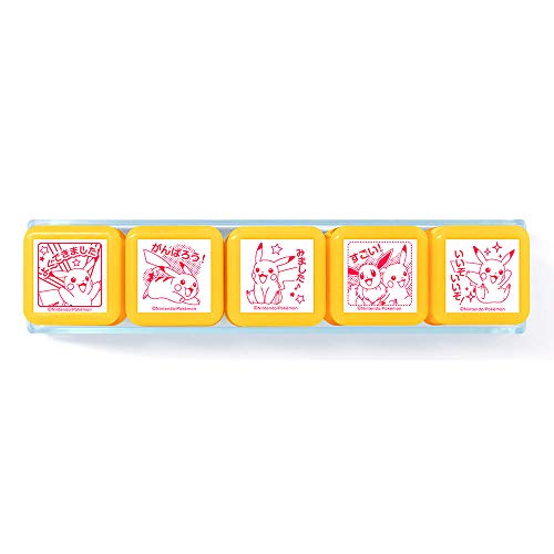 ショウワノート ポケットモンスター任意/20×20mm/SE5-006・Style:ショウワノート ポケットモンスター・パッケージ個数:1・使い易さ抜群インクパッド不要の浸透印タイプのスタンプ5個セット。・ピカチュウとイーブイが子どものやる...