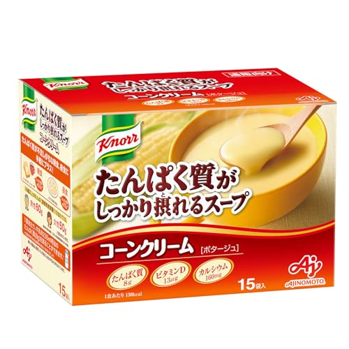 15袋入・FlavorName:コーン・15袋・パッケージ個数:1・商品サイズ (幅×奥行×高さ) :179mmx91mmx121mm・内容量:15袋・賞味期限:15ヶ月・ブラント名: クノール・名: 味の素商品紹介 「クノール」の厳選した...