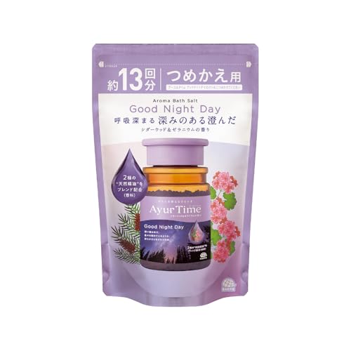パープルブルーのお湯(透明タイプ)/1個/-・FlavorName:グッドナイトデイSize:1個・パッケージ個数:1・「わたしを整えるひととき」奥深く繊細な香りに包まれる、呼吸深まるようなひとときを。 2種の天然精油を厳選し、調香師がこだ...