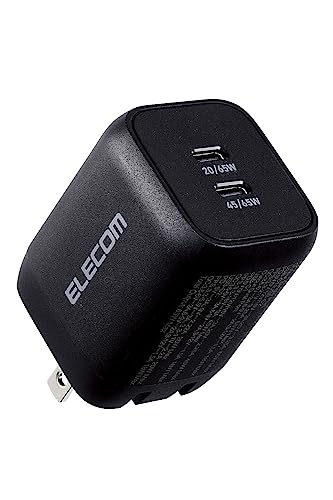 ブラック/-/ACDC-PD4365BK・パッケージ個数:1・USB Type-C(TM)(USB-C(TM))ポートを2ポート搭載し対応するスマートフォン、タブレット、ノートパソコンなどを充電できる、GaN(窒化ガリウム)を採用し小型で軽...