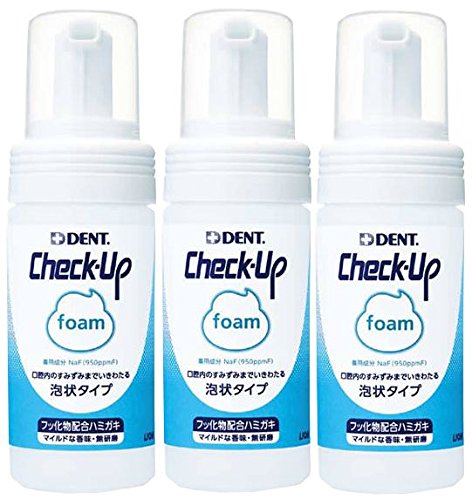-/-/Check-up foam・パッケージ個数:3・分散性が高く、注ぎが簡単なフォームタイプのう蝕予防歯みがき剤。・少量の使用でフッ素が素早くすみずみまで広がるフォームタイプの歯みがき剤です。・研磨剤無配合、低発泡、低香味ですすぎが簡単...