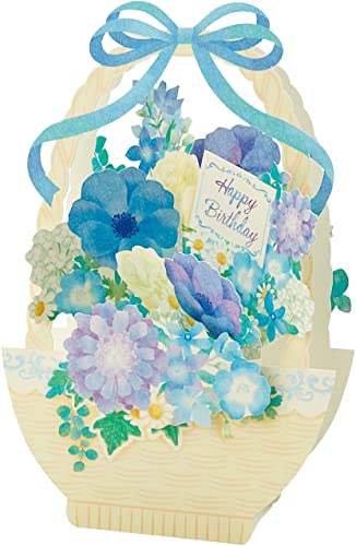 青い花かごマルチカラー/-/242462・Style:青い花かご・ブルー系のお花を集めた花かごのカードです。・どなたにも贈りやすい、さわやかな色合いも魅力です。・立てて飾ってお楽しみいただけます。・カードの裏側にメッセージスペースがあります...