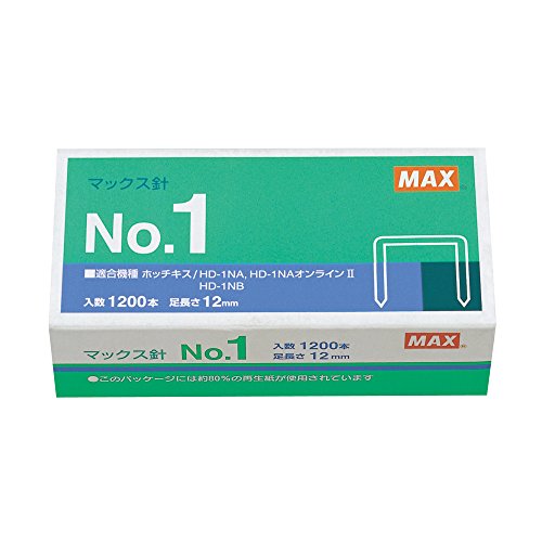 卓上特殊用途針 No.1 1号-/-/NO.1・パッケージ個数:1・本体サイズ(約):幅12.5mm、針足12mm・1連接着本数:100本・1箱1200本入り・適合機種:HD-1NA卓上特殊用途専用針 適合機種:HD-1NA