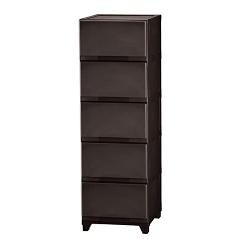 5)スリム[壁付きシボタイプ]ダークブラウン/5段/108300・Color:ダークブラウンSize:5段Style:5)スリム[壁付きシボタイプ]・パッケージ個数:1・マットな質感とシックな色味がインテリアになじむシンプルなチェスト。外枠...