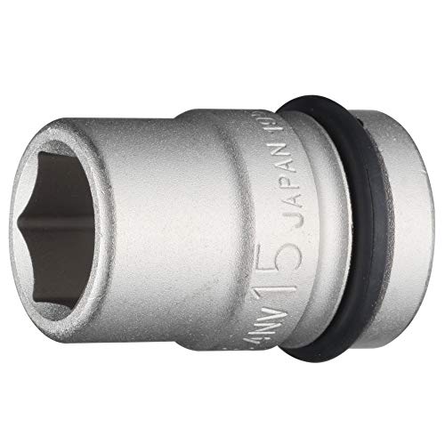 -/HP4NV-15:二面幅:15mm/HP4NV-15・Size:HP4NV-15:二面幅:15mm・パッケージ個数:1・寸法/二面幅寸法：15mm、全長：38mm・質量：86gより ●インパクトレンチ専用のソケットです。無電解メッキで抜...