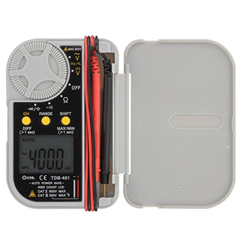 デジタルテスターブラック/-/TDB-401・PatternName:単品・パッケージ個数:1・表示板(LCD) 数字表示:4000カウント、文字高14mm・レンジ切換:オート/マニュアルレンジ(自動/手動)・サンプリング速度:3回/秒・極...