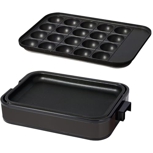 5)平面/たこ焼きプレート[ブラック]ブラック/-/YHA-W102(B)・Style:5)平面/たこ焼きプレート[ブラック]・パッケージ個数:1・【2種のプレート付き】1~2人暮らしの方に最適なコンパクトタイプのホットプレート。2種のプレ...