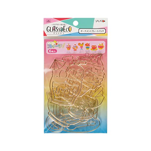 スイーツ1/-/GDP-W1・Color:スイーツ1・パッケージ個数:1・【オーナメントプレート】ソフトクリーム、フラッペ、フルーツスカッシュ、トロピカルフロート、ハートラテ、ホイップミルクティ・【プレート縁どり】ゴールド・【プレート数】6...