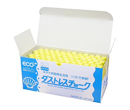 黄/72本入り/DCC-72-Y・パッケージ個数:1・【本体サイズ】 1.12cm×6.3cm・【素材】 チョーク本体:炭酸カルシム、ホタテ貝殻粉末 中仕切り:PET・【入り数】 ダストレスチョーク:黄72本・【パッケージサイズ】 165m...