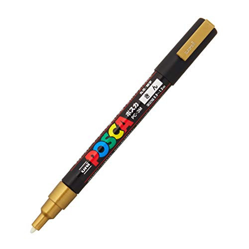 細字金黒/-/PC3M.25・PatternName:単品・パッケージ個数:1・【特長】ポスターカラーのような鮮やかな発色／不透明インクなので、黒や濃色の上でも鮮やかに発色、重ね書きも可能・【機構】キャップ式・【インク色】金・【機構】キャッ...
