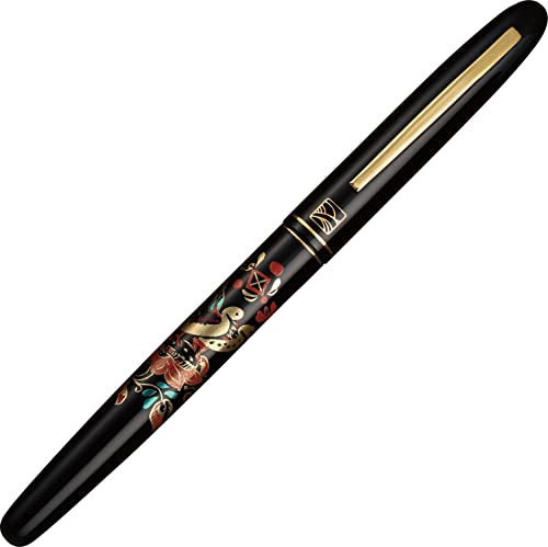 含綬鳥/黒黒/-/DU185-915・Style:含綬鳥/黒・パッケージ個数:1・正倉院宝物をモチーフにした「万年毛筆 蒔絵物語」・デザイン「蒔絵物語/含綬鳥」・桐箱入りで贈答にもお勧め・【サイズ】11径×137mm/スペアーインキ3本付き...