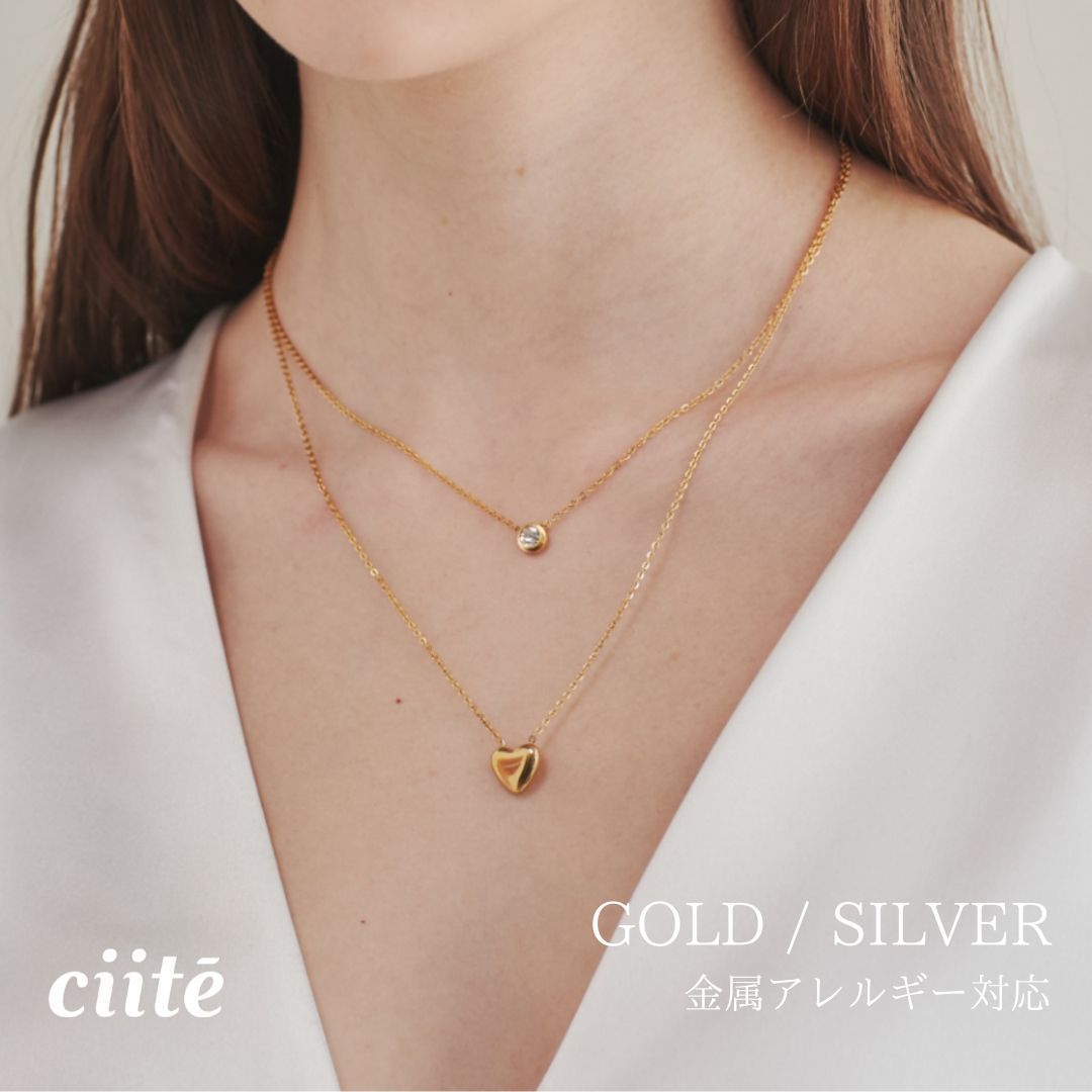 ▼ ゴールド▼ シルバー 商品名 【 金属アレルギー対応 】 2連ハートビジューネックレス サージカルステンレス 素材 サージカルステンレス サイズ 大きさ：1.5cm×1.5cm 備考 【金属アレルギー対応 サージカルステンレス】1. 医...