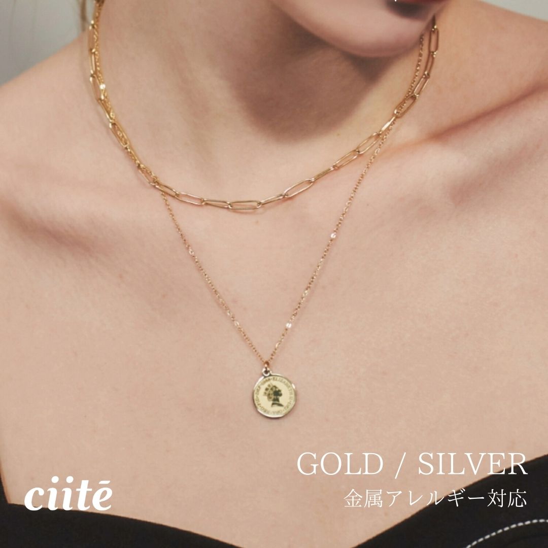 ▼ ゴールド▼ シルバー 商品名 【 金属アレルギー対応 】 2連 エリザベス コインネックレス サージカルステンレス 素材 サージカルステンレス サイズ 長さ：39.2cm - 45cmトップ：直径1.5cm 備考 【金属アレルギー対応 ...