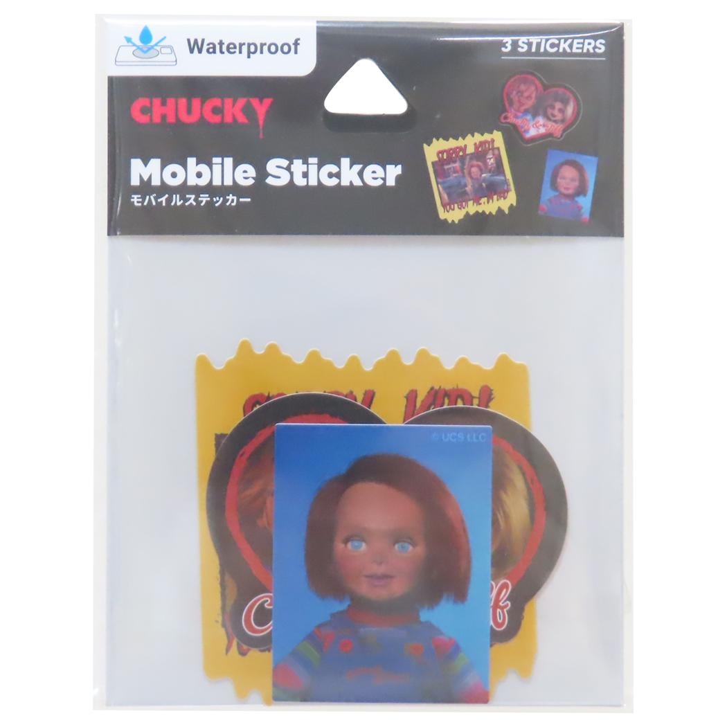 CHUCKY チャッキー ダイカットシール モバイルステッカー 3枚入り グルマンディーズ デコシール スマホデコ 映画キャラクター グッズ メール便可 あす楽 シネマコレクション音楽プレイヤーやスマートフォンの外側、内側をカスタムアレンジ...