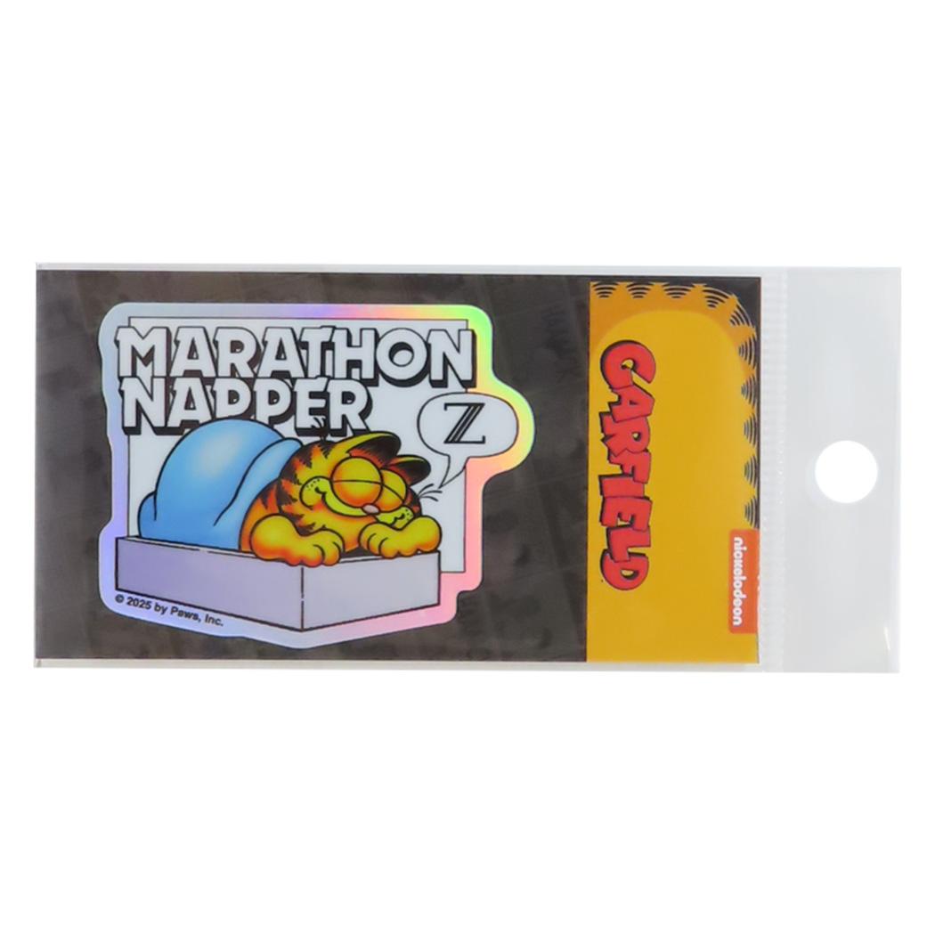 ガーフィールド ダイカットシール ホログラムミニステッカー MARATHON NAPPER ゼネラルステッカー 耐水耐光 デコステッカー キャラクター グッズ メール便可 あす楽 シネマコレクション自転車やパソコンいろんなところに貼って楽し...