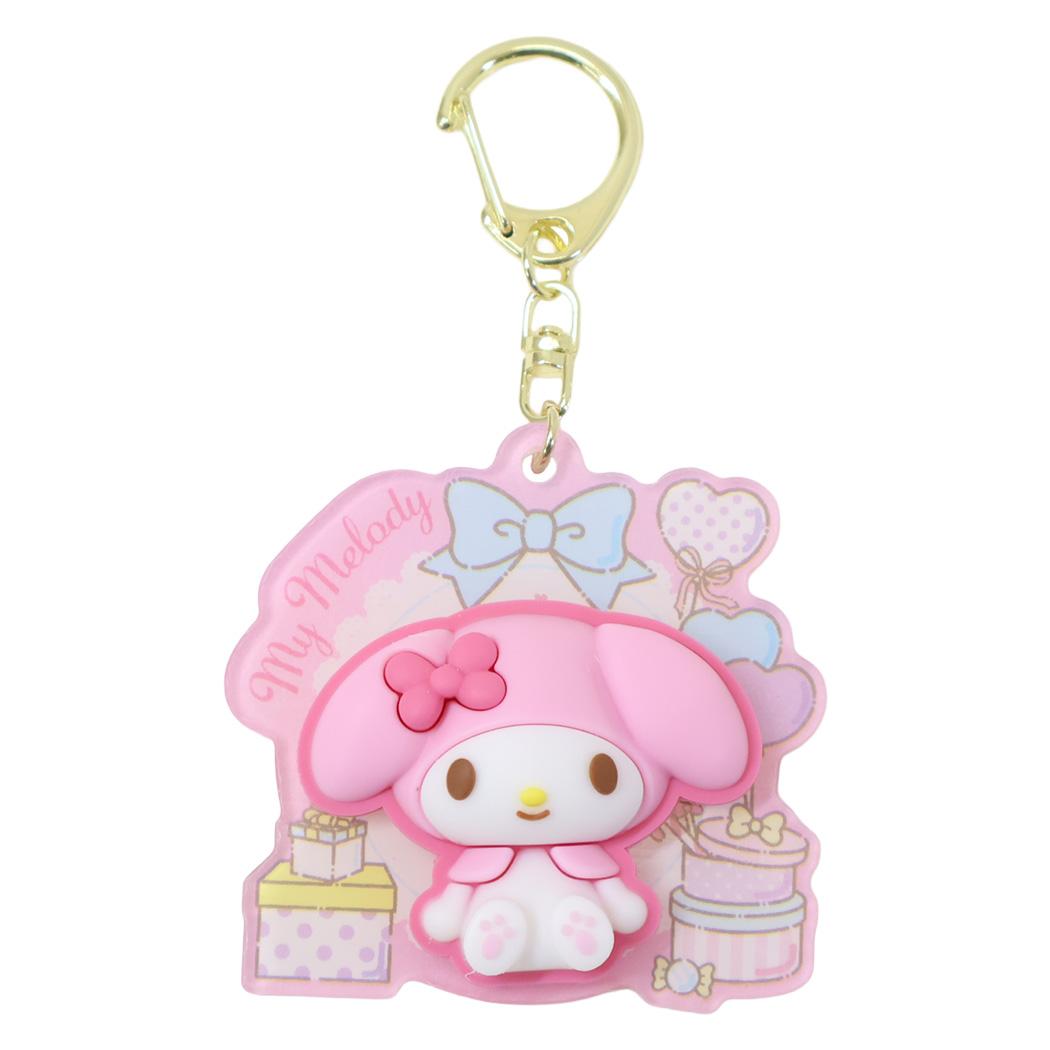 マイメロディ キーリング くるるんキーホルダー サンリオ プレゼント かわいい キャラクター グッズ メール便可 あす楽 シネマコレクションキャラクター部分はゆらゆら揺れたりくるくる回る立体 キーホルダー/可愛い キーホルダー/バッグチャー...
