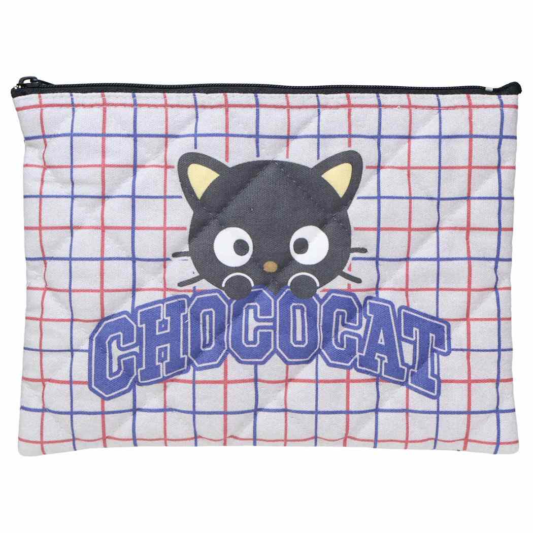 チョコキャット コスメポーチ キルティングポーチ カレッジロゴ サンリオ ワタナベ 小物入れ 化粧ポーチ キャラクター グッズ あす楽 シネマコレクションチョコキャットの「カレッジロゴシリーズ」平ポーチ/フラットポーチ/文具ポーチ/メイクポ...