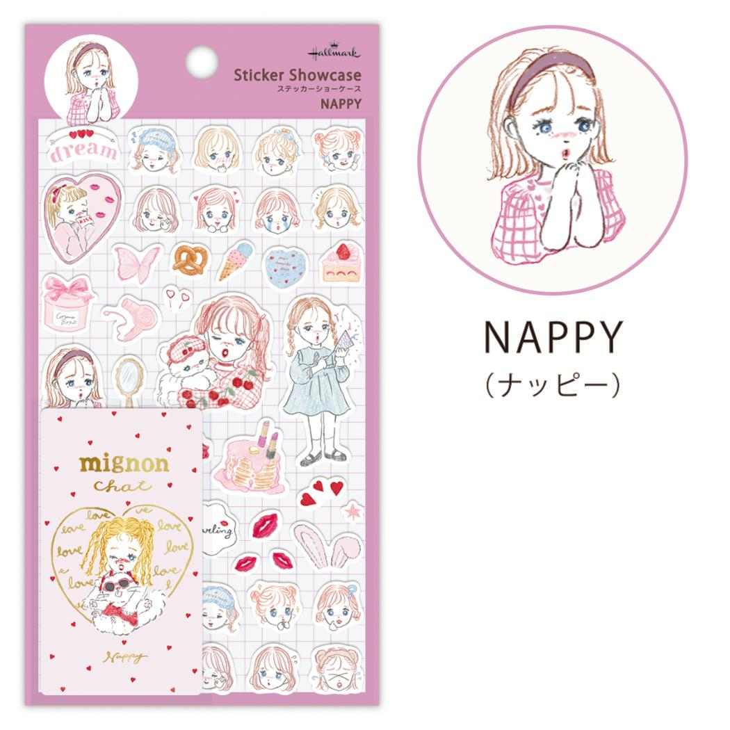 NAPPY シールシート ステッカーショーケース ガール 日本ホールマーク デコシール かわいい グッズ メール便可 あす楽 シネマコレクション日常を可愛く残すライフログ用シールデコレーション/手紙/日記/プレゼント/ギフト手帳デコや日々の...