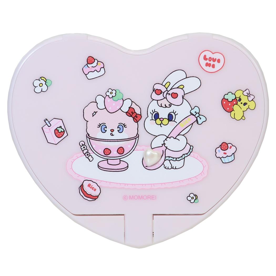 モモレイ 手鏡 ストーン付きハートミラー ピンク MOMOREI カミオジャパン 化粧直し かわいい キャラクター グッズ メール便可 あす楽 シネマコレクションMOMOREI アイテムコレクションミニミラー/お出かけ/持ち運び/可愛い 鏡...