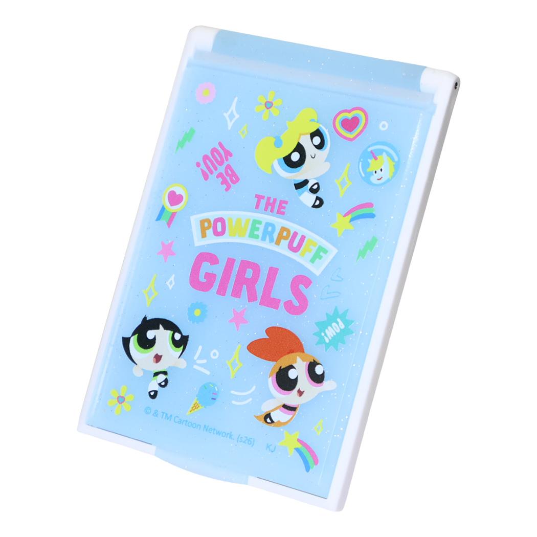 スーパーパワーを持ったブロッサム バブルス バターカップの3人娘が大活躍する[POWER PUFF GIRLS]グッズにまたまた可愛いnewアイテム登場こちらは身だしなみの必需品[ミニスタンドミラー]コンパクトサイズで持ち運びにGOOD開い...