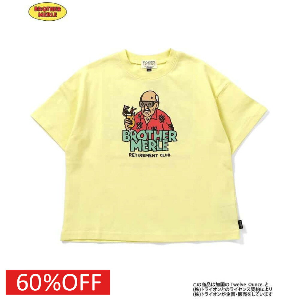“エフオーキッズ”のブラザーマール コラボTシャツ抜け感とクールなイラストが特徴。ブラザーマールのアートを使用したTシャツ。カラーによって前後のデザインが違うのもポイント。ボディは着心地の良いコットン天竺素材を採用しています。本体　綿100...
