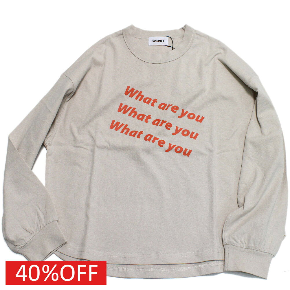 “ジェネレーター”のWhat L/S TシャツシルエットにこだわったロングTシャツ。1枚で着用してもサマになるように計算されたシルエット。柔らかく表情のある綿100％の天竺生地を使用。袖はリブ仕様になっています。WH　SD/ 110cm /...