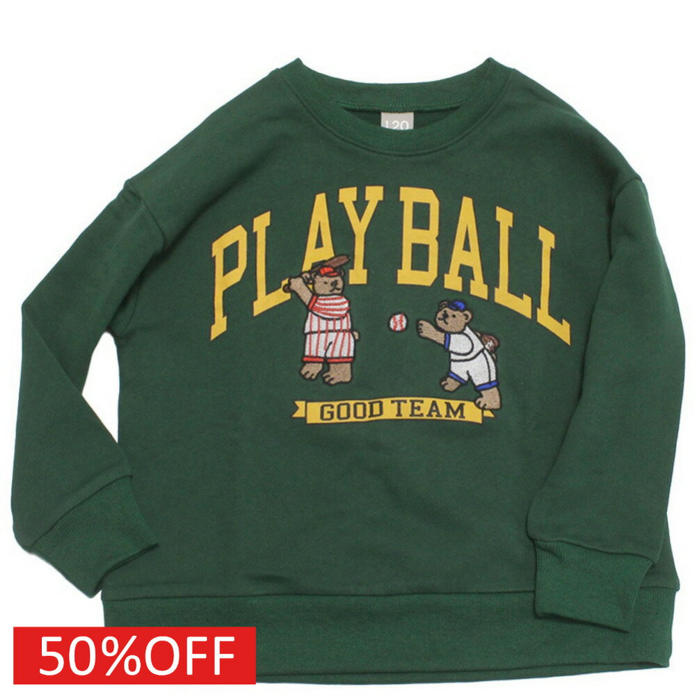 “ディラッシュ”のPLAY BALLトレーナー野球を楽しむクマを刺繍したプルオーバースウェット。ロングシーズン着用しやすい厚みの裏毛素材。ゆったり着れるルーズなシルエットです。本体　綿100%リブ部分　綿95%　ポリウレタン5%グレー(GY...
