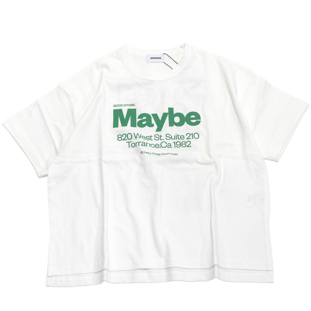 “ジェネレーター”のMaybe Tシャツコーデに映えるカラープリント。着回しに便利なロゴTシャツ。生地は柔らかな綿100％の天竺生地を使用。ゆったりルーズな着こなしにおすすめのビッグシルエット。計算されたシルエットで1枚で着用してもサマに◎...
