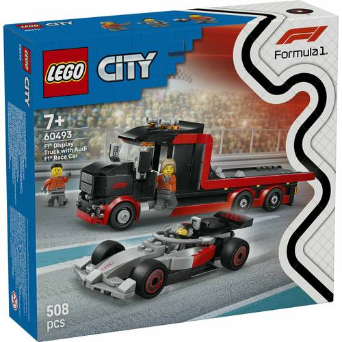 商品の詳細 エンジン全開でF1 レースに参戦しよう！とびっきりカッコいいトラックだね。トランクの中には予備のステアリングユニットが入ってるかな？ 確認できたらヘルメットをかぶろう。Audi F1 レースカーをトラックの荷台から地面に下ろすの...