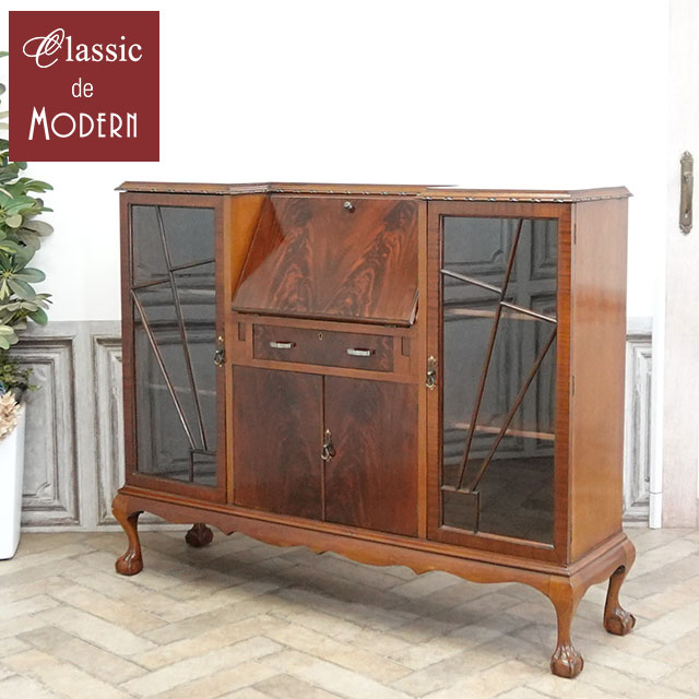 品名・品番 antique80748　サイドバイサイド　1930年頃　マホガニー材　イギリス サイズ W 140 x D 37 (拡張時 68) x H 109.5 (デスク高 73) cm 商品について 上品な佇まいでいて細部まだこだわり...