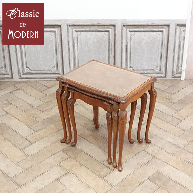 品名・品番 antique80514　ネストテーブル　1940年頃　ビーチ材　イギリス サイズ 大:W 59 x D 43.5 x H 55.5 cm中:W 49 x D 39 x H 52 cm小:W 38.5 x D 33.5 x H ...