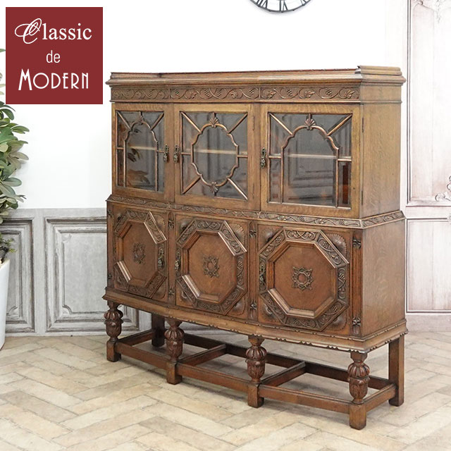 品名・品番 antique80495　キャビネット　1910年頃　オーク材　イギリス サイズ W 138.5 x D 41.5 x H 135 (天板高 78) cm 商品について 重厚で存在感抜群のキャビネットです。 キャビネットと呼んで...