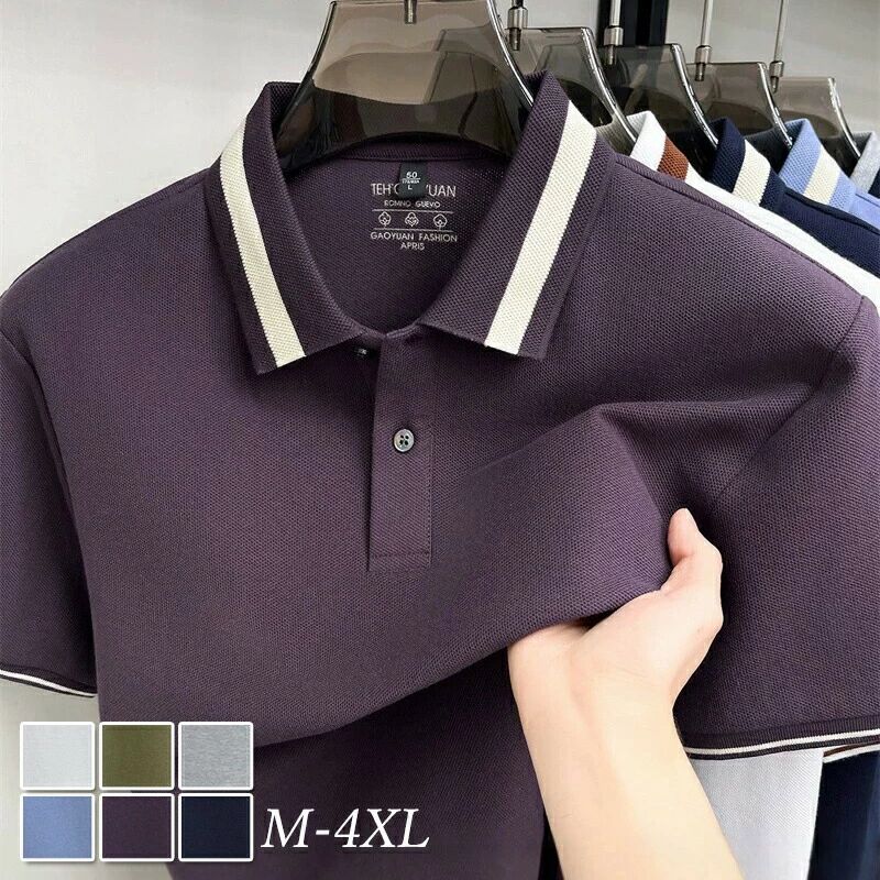 &nbsp;商品仕様商品名：メンズ半袖tシャツ 素材：コットン100％ カラー：ホワイト グレー ブルー パープル グリーン ネイビー サイズ：M L XL XXL 3XL 4XL 商品詳細【100%コットン プレーンポロシャツ　素肌に優し...