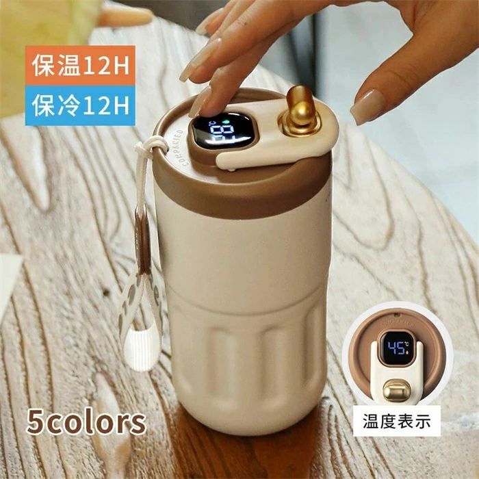商品説明〔商品名〕電気ケトル 魔法瓶 温度表示 保温保冷コーヒー魔法瓶 410ml コーヒー魔法瓶 Coffee 温度計 魔法瓶 温度表示付マグボトル 316密閉な内側 保温 旅行 外出 コーヒー魔法瓶 真空断熱 漏れ防止 クリスマス プレ...