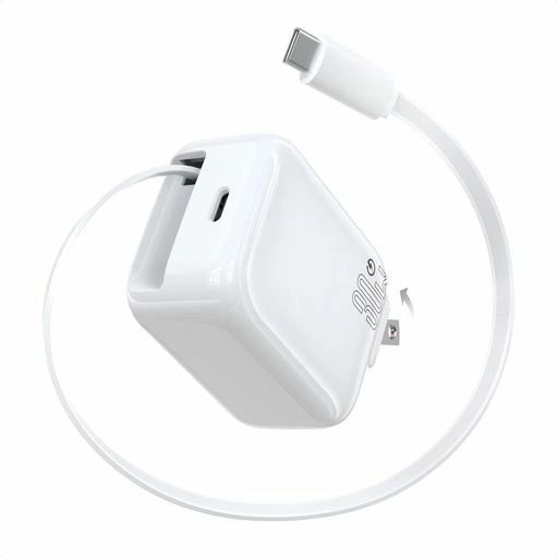 【当社最小の巻取り式充電器・折りたたみプラグ・超コンパクト】TOPADREはACアダプター専門メーカーです。当社最小のtype-c2ポート30WType-C充電器、70cmの伸縮式USB-Cケーブルを内蔵し(必要な長さに調節可能)+Type...