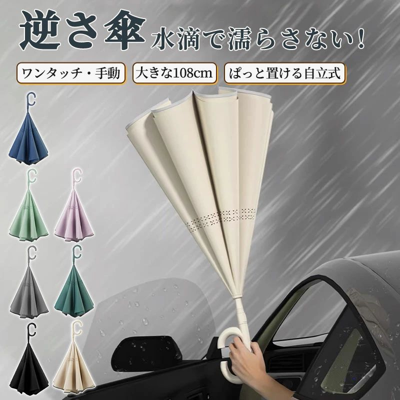 おすすめ↓↓↓ &nbsp; 当店大人気商品はこちら サイズ（単位：cm） F カラー ブラック グレー ライトパープル ブルー グリーン ベージュ ライトグリーン 素材 ポリエステル 商品紹介 雨の日に傘を使用していてこんなお困りごとはな...